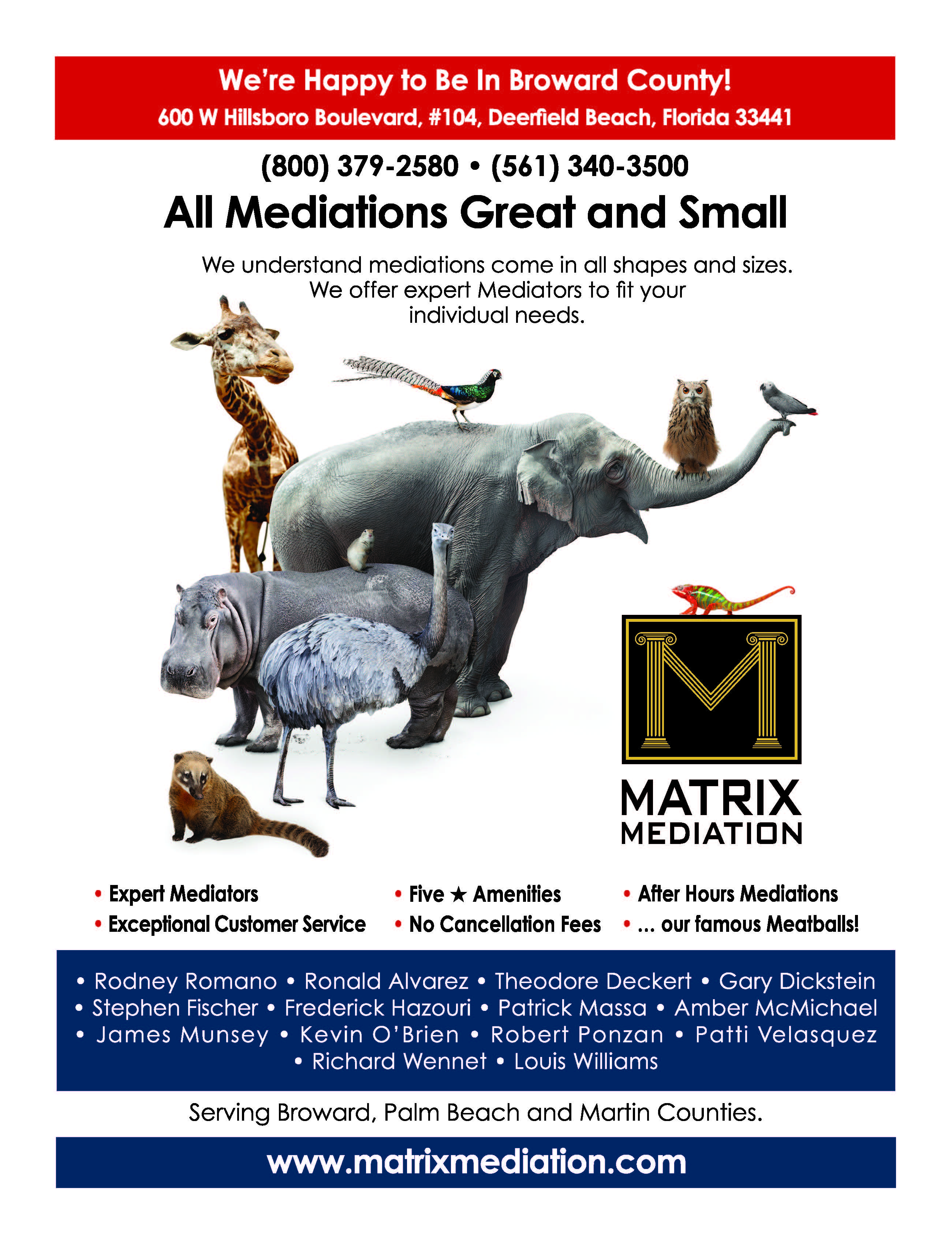 Full page ad for Matrix Mediation. The Same campaign appears in Bar ...